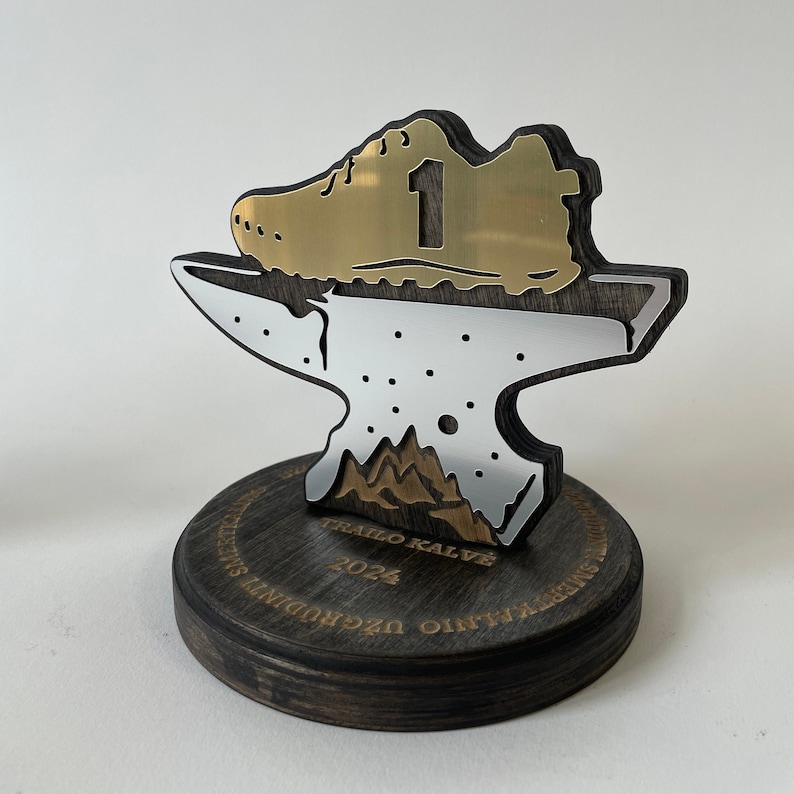 Wooden Sneaker Trophy, Golden Shoe Award, Engraved Custom Wooden Trophy ...