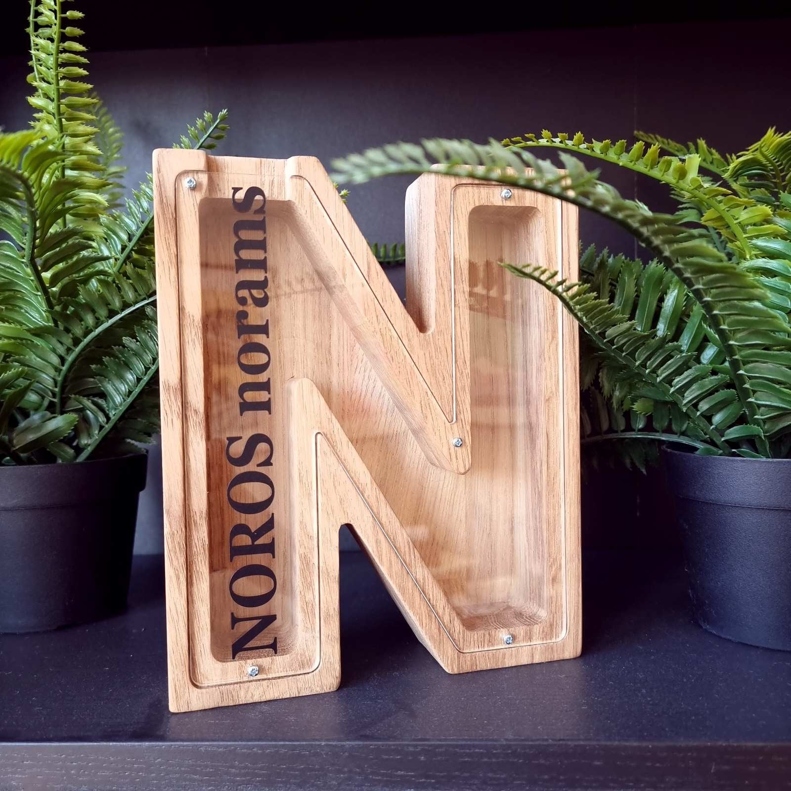 Personalized Alphabet Letter Piggy Bank Wooden Coin Bank for - Etsy