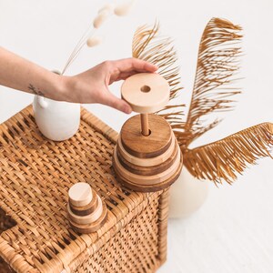 Montessori Ring Stacker - Wooden Stacking Toy for Baby, Toddler ...