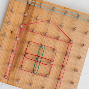 Hardwood Geo Board, Montessori Toddler Learning Toys & Activities ...