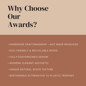 Customizable Drop-shaped Wooden Award Trophy, Unique Stylish Piece - Etsy