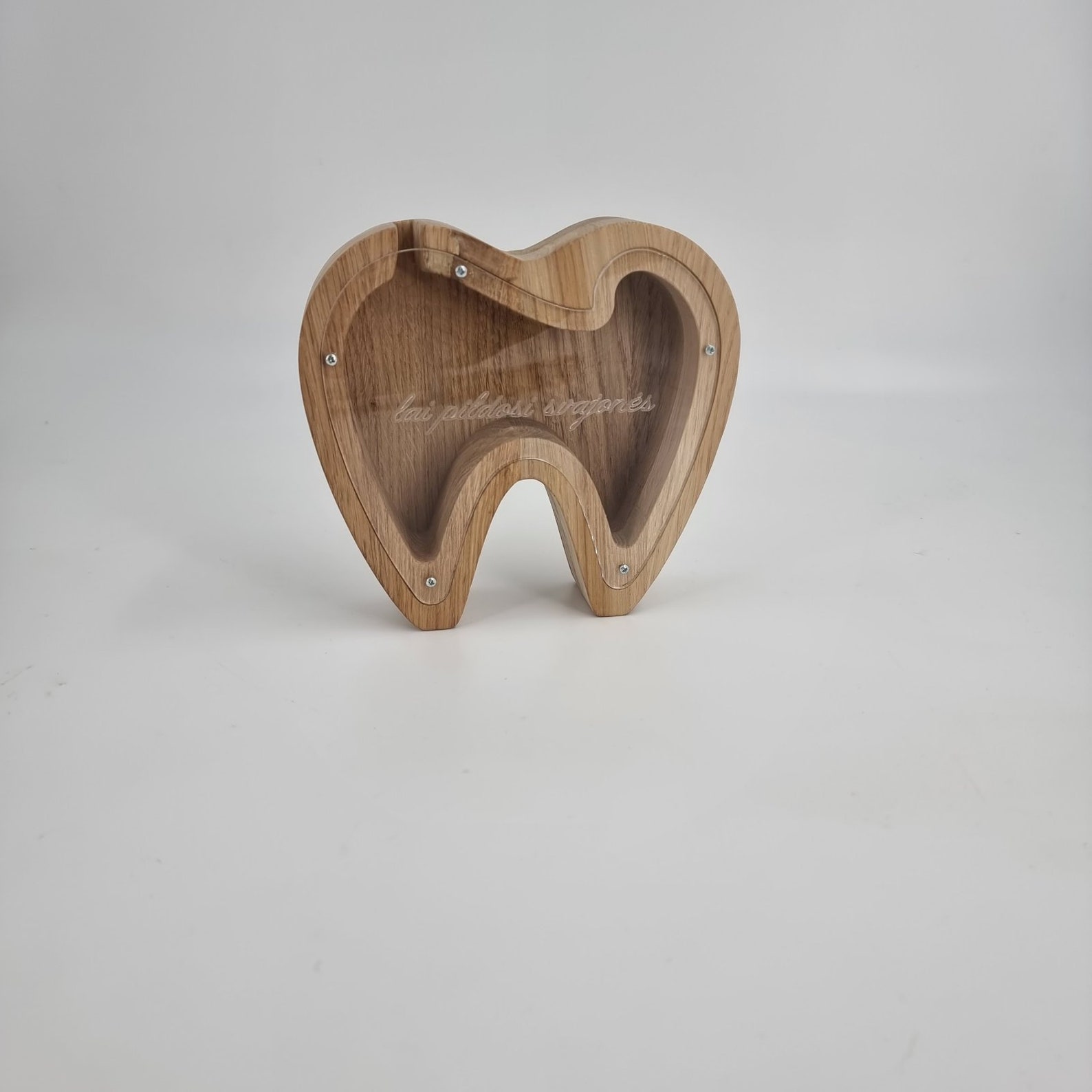 Tooth Fairy Piggy Bank Wooden Tooth Shape Coin Bank - Etsy