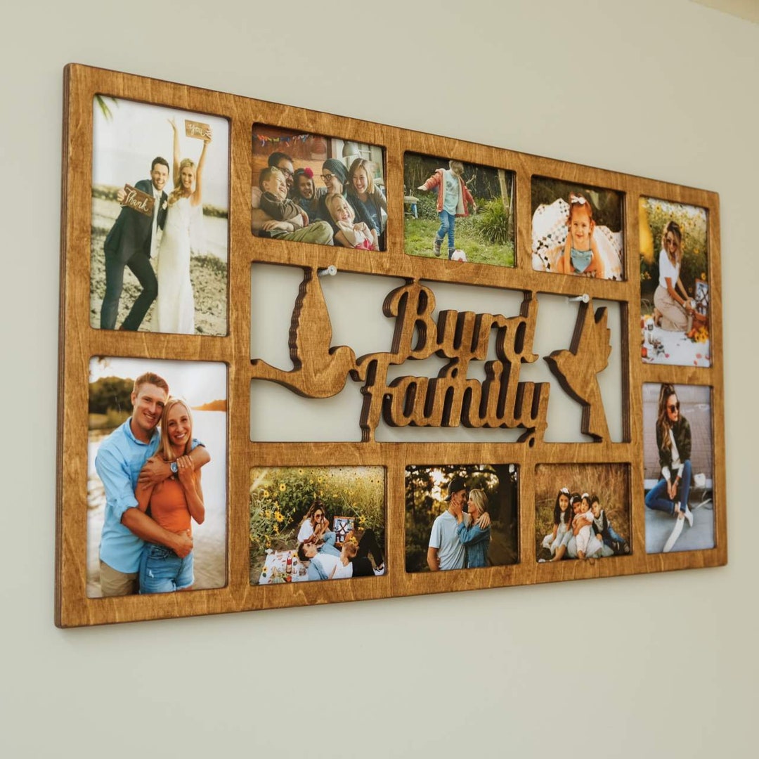 Collage Picture Frames for Wall, Wooden Custom Text Framed Pictures ...