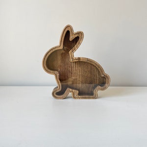 Bunny Bank, Personalized Bank Rabbit Bank Rabbit Piggy Bank, Wooden ...