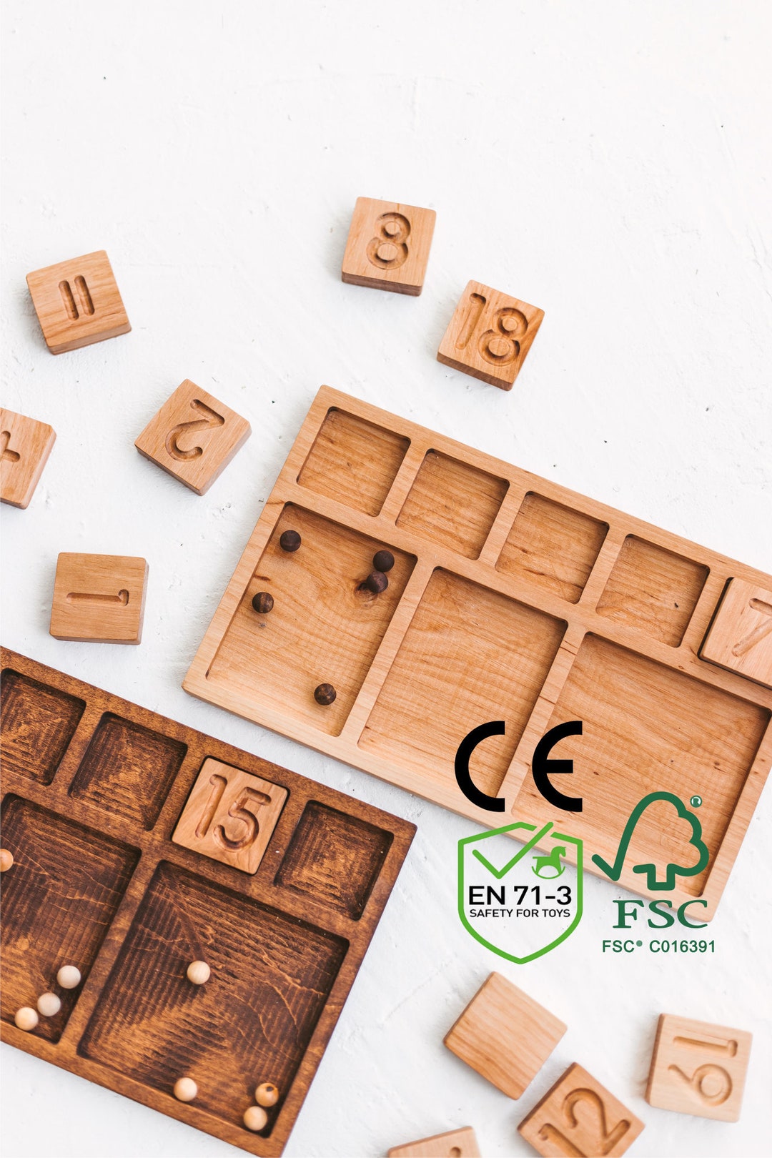 Montessori Math Board With Number Cards Educational Toy - Etsy