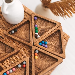 Wooden Tray Triangle Decor, Wooden Pretty Decorative Trays, Jewelry ...