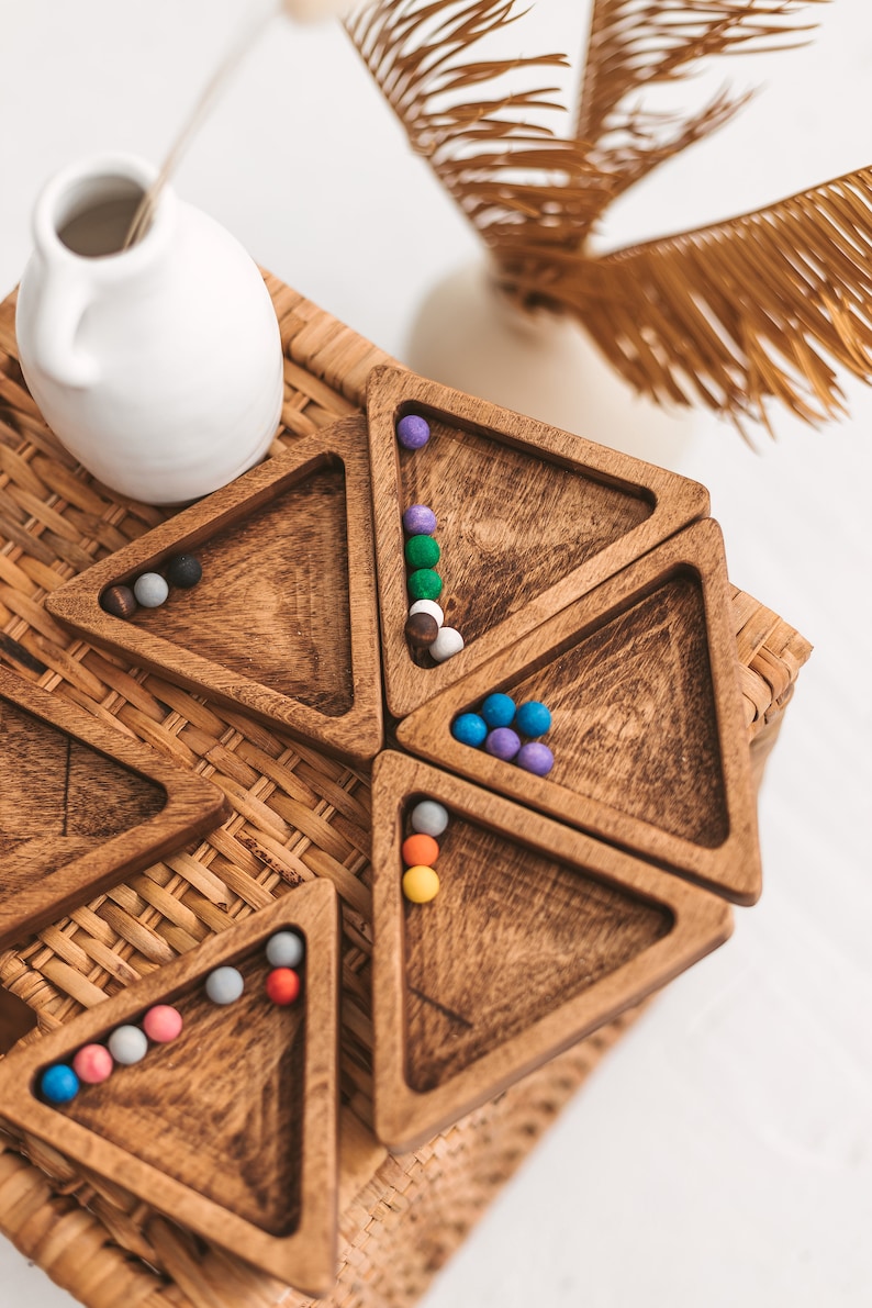 Wooden Tray Triangle Decor Wooden Pretty Decorative Trays - Etsy