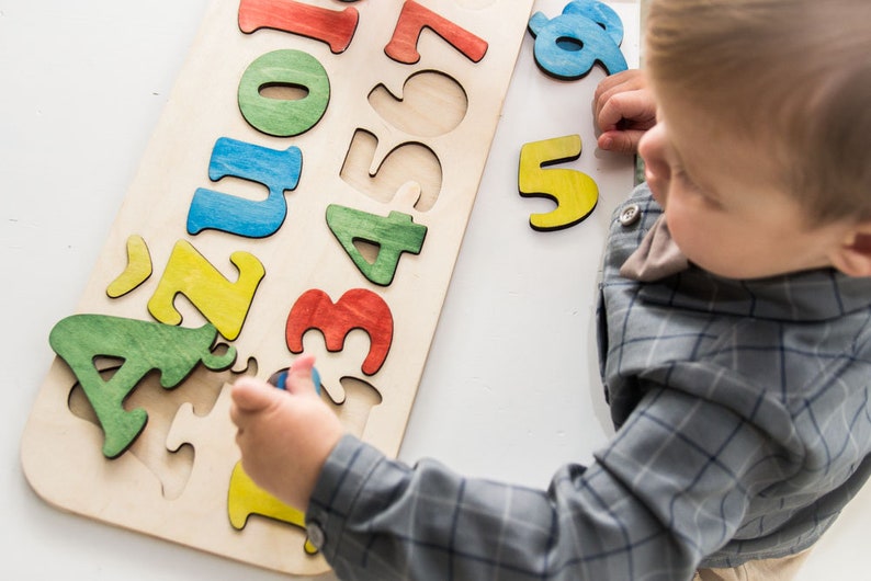 Baby Name puzzle with numbers Name Puzzle for toddlers | Etsy