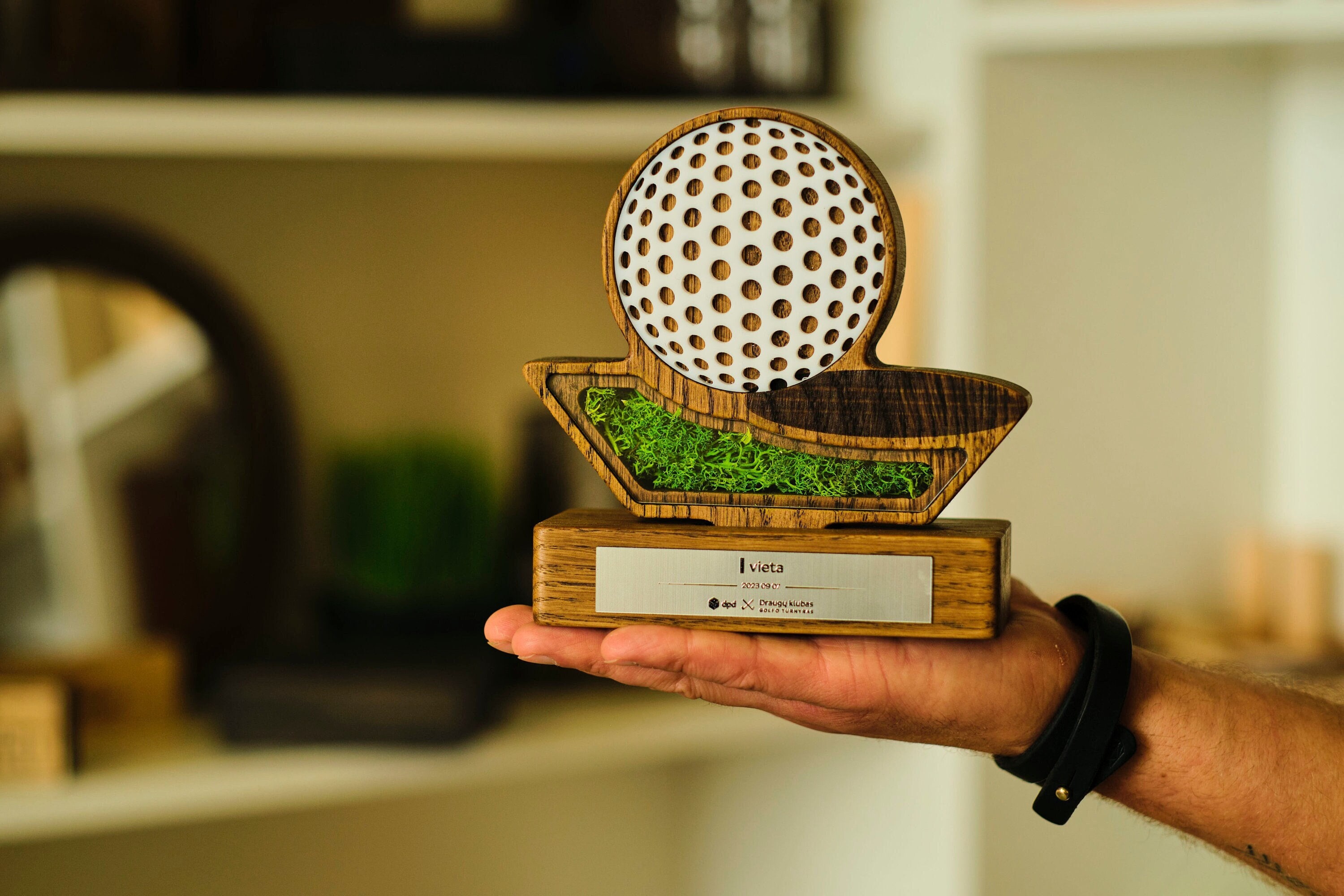 Wooden Golf Trophy - Award With Personalized Engraving, Elegant Golf ...