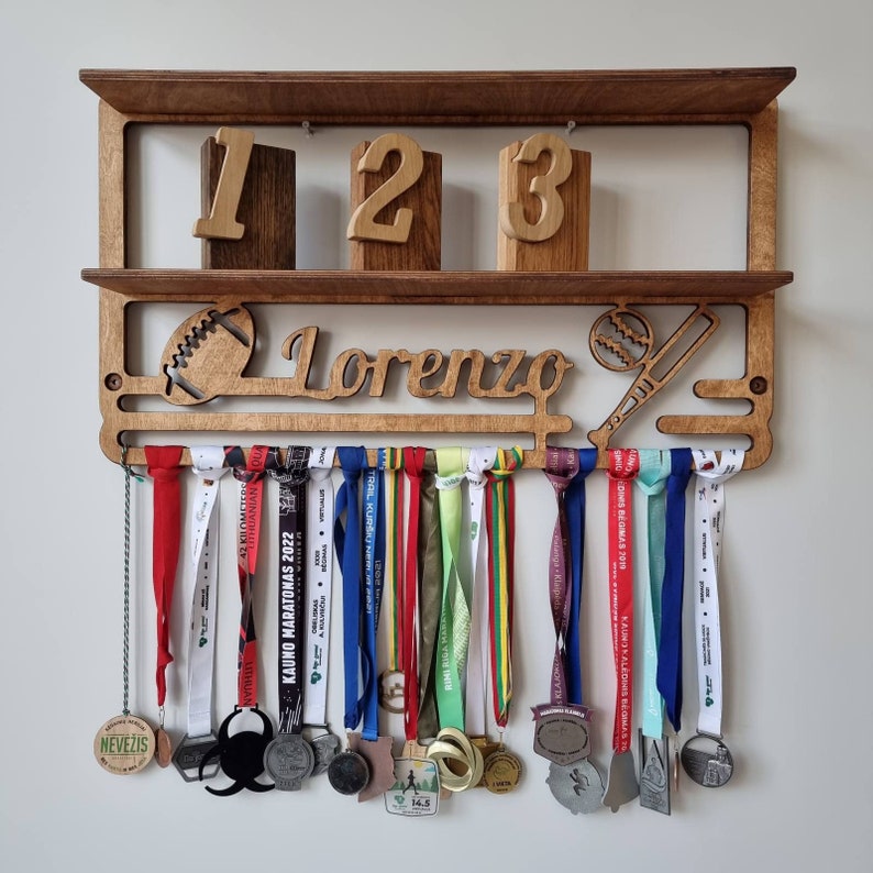 Kids Medal Display Hanger With Custom Name Unique Sports - Etsy