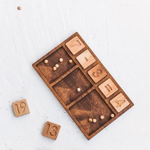 Numbers, Counting, Sorting Tray - Natural Montessori Learning Toys ...