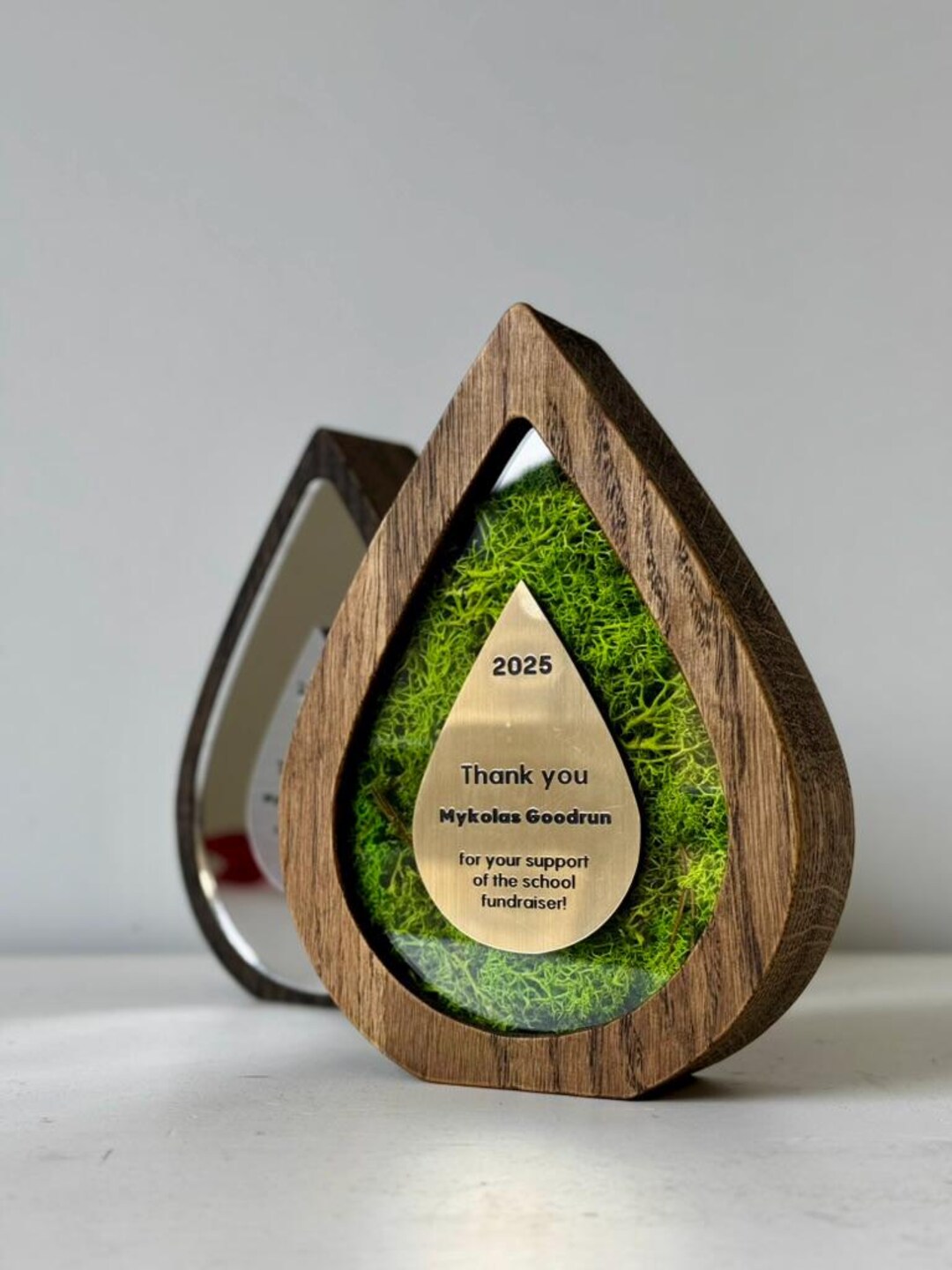Customizable Drop-shaped Wooden Award Trophy, Unique Stylish Piece - Etsy