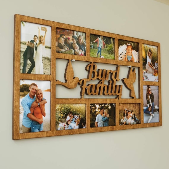 Personalized Family Photo Frame Photo Collage Frame Custom Collage Picture Frame Wooden Custom Text Picture Frame Wedding Couple Gifts Etsy