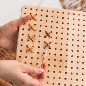 Toddler Busy Lacing Board - Wooden Waldorf Toys - Toddler Fine Motor ...