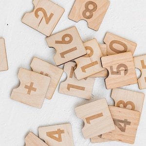Numbers, Counting, Sorting Tray - Natural Montessori Learning Toys ...