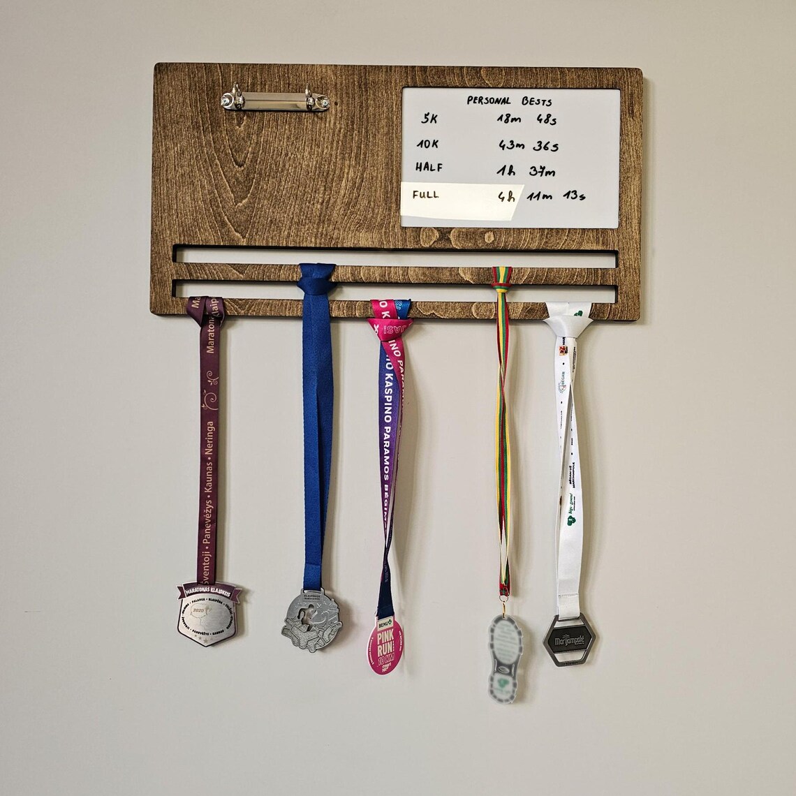 Running Medal and Personal Bests Display Board, Medal Display Holder ...