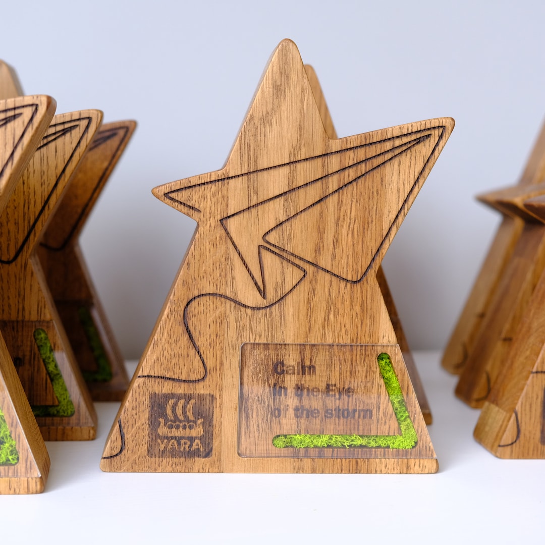 Customizable Wooden Trophy Handcrafted, Personalized Award With ...