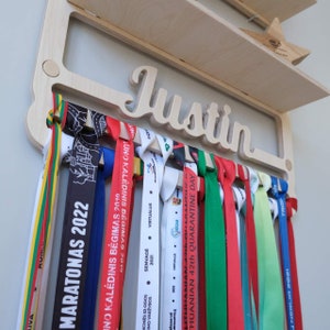 Custom Medal Hanger With Double Shelf, Birthday Gift for Kids, Running ...