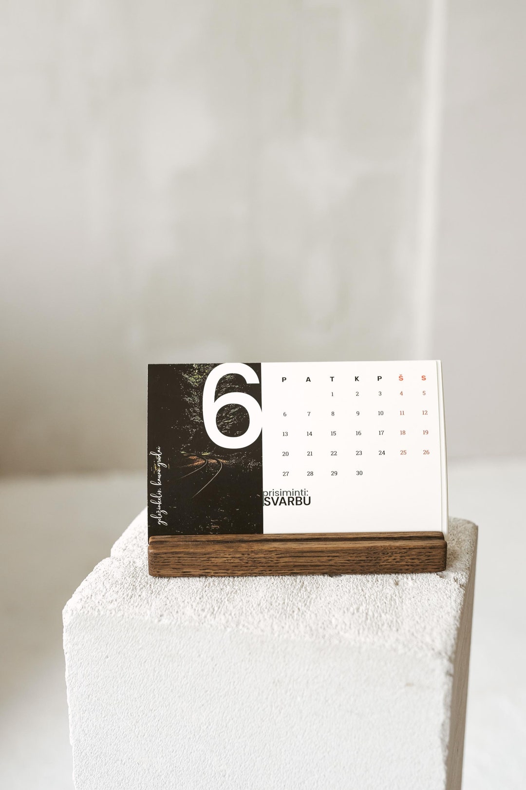 Desk Calendar Stand Business Card Stand Wooden Photo Stand Office ...