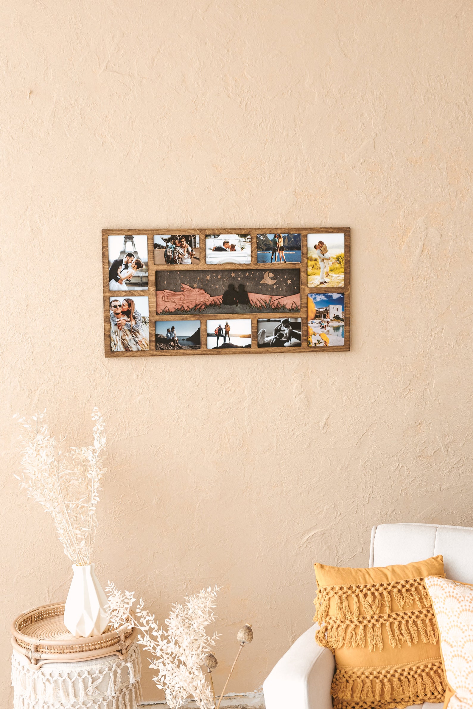 Custom Collage Frame, Couple Picture Frame Collage, Love Story Collage ...