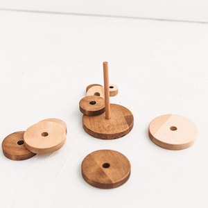Montessori Ring Stacker - Wooden Stacking Toy for Baby, Toddler ...