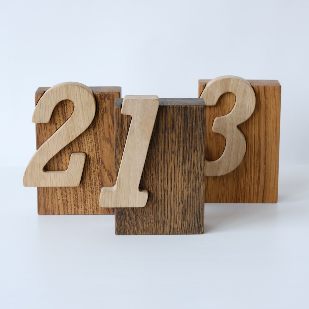 Custom Wooden Number Trophy - Personalized Numeric Award With Engraving ...