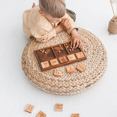 Wooden Numbers Math Educational Lacing Toy Montessori - Etsy