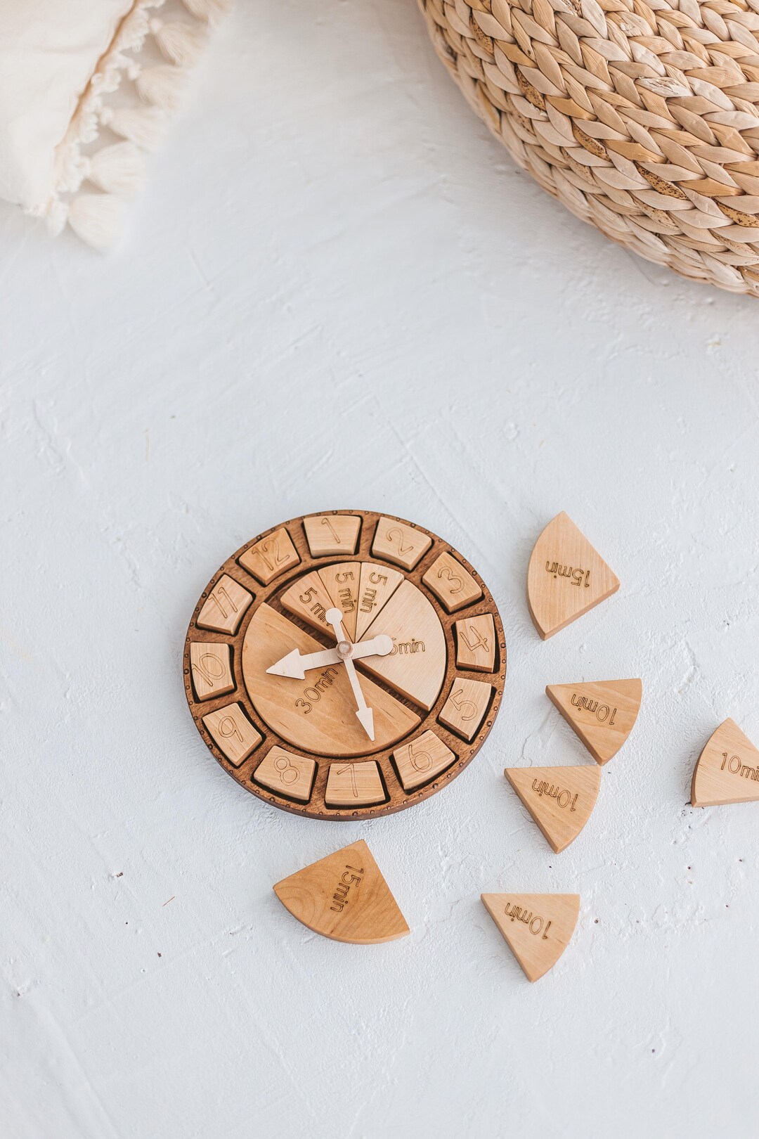 Montessori Clock Telling Time Learning Toys, Educational Kids Games ...