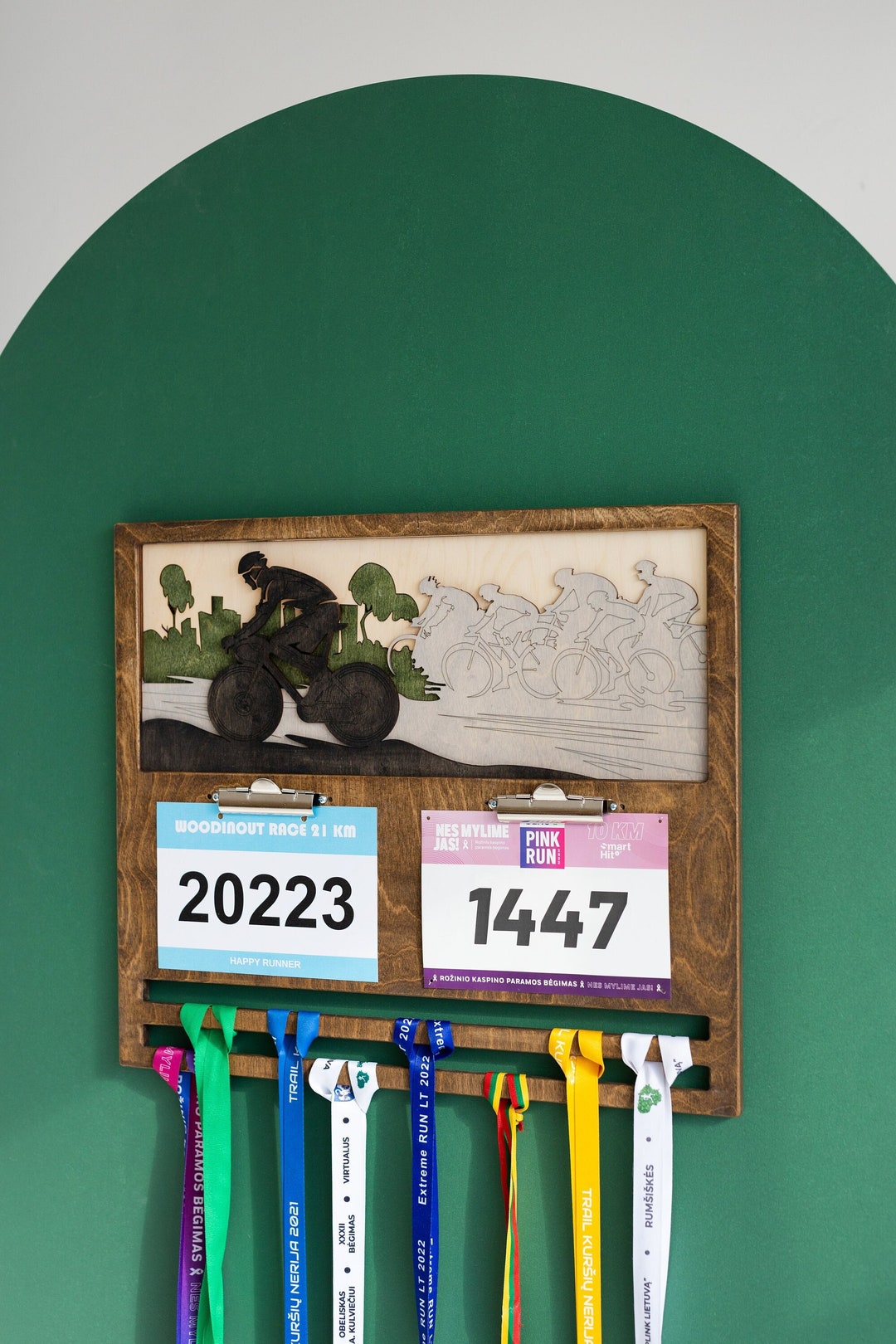 Cycling Medal Display Holder for Medals and Bibs, Medal Holder Cycling ...