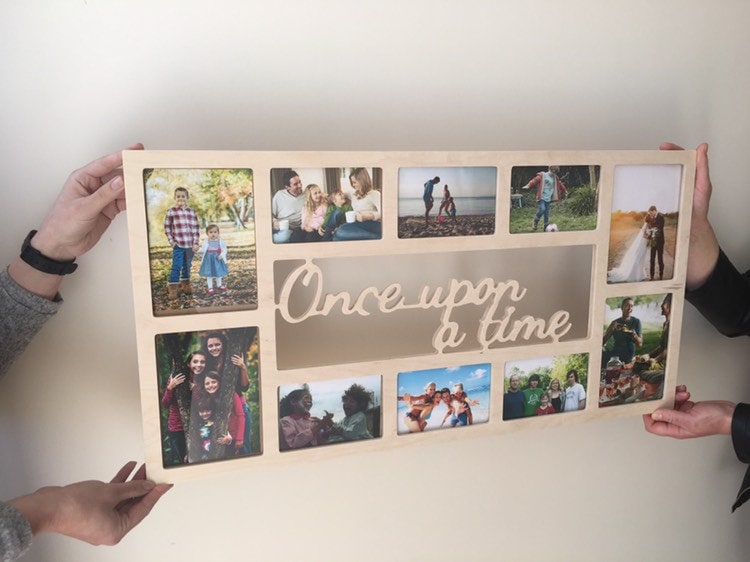 Custom Family Photo Frame Collage, Wooden Multiple Picture Frame With ...