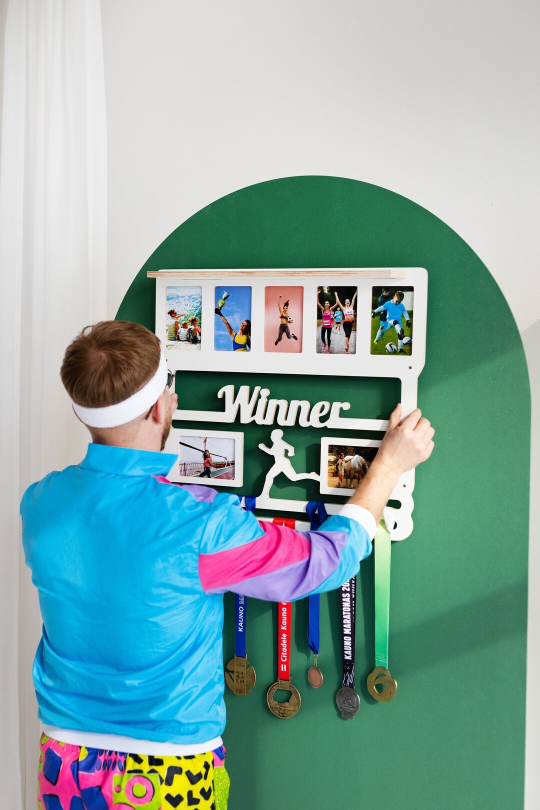 Personalized Medal Hanger and Photo Frame Handmade Running Medal Holder ...