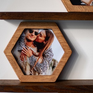 Small Hexagon Picture Frames Mini Wood Frame Mini Photo Frames Wall ...