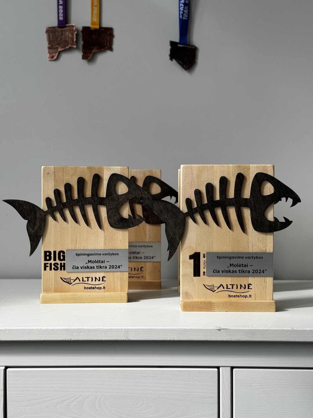 Custom Fisherman Trophy, Personalized Wooden Fishing Awards, Fishing ...