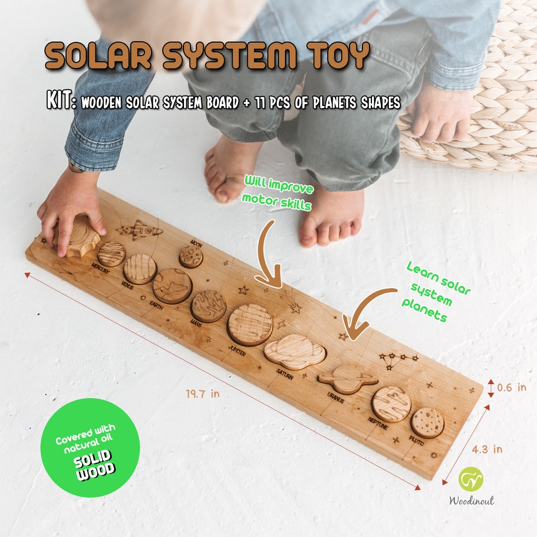 Wooden Solar System, Homeschool Waldorf Educational Toy, Science Gifts ...