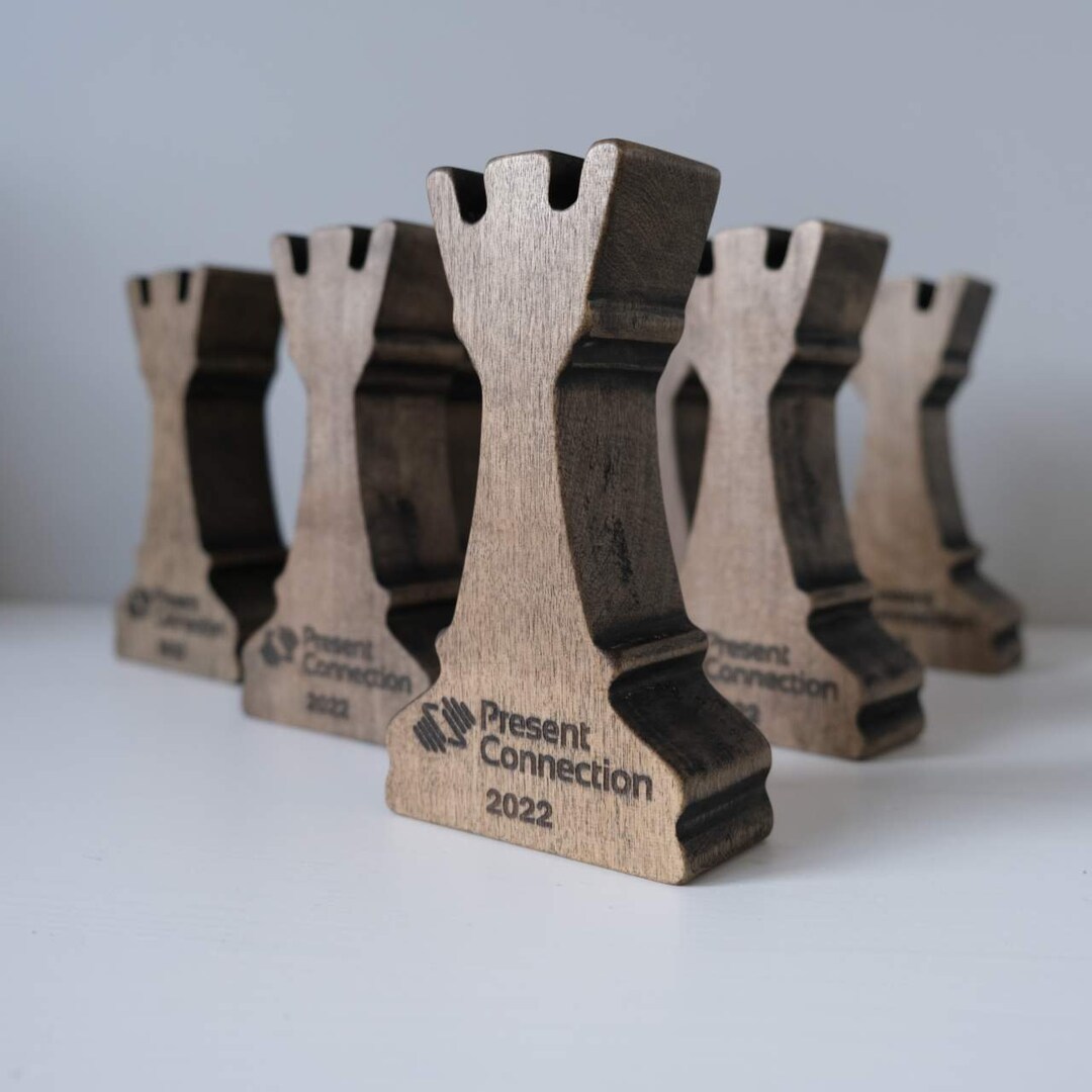 Personalized Wooden Chess Trophy - Custom Engraved Award for Chess ...