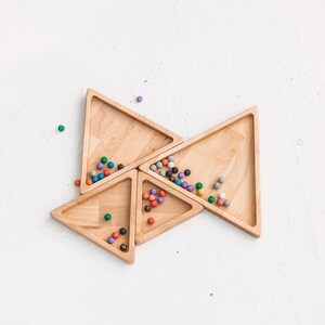 Triangle Sensory Tray Montessori Counting Color Sorting and - Etsy