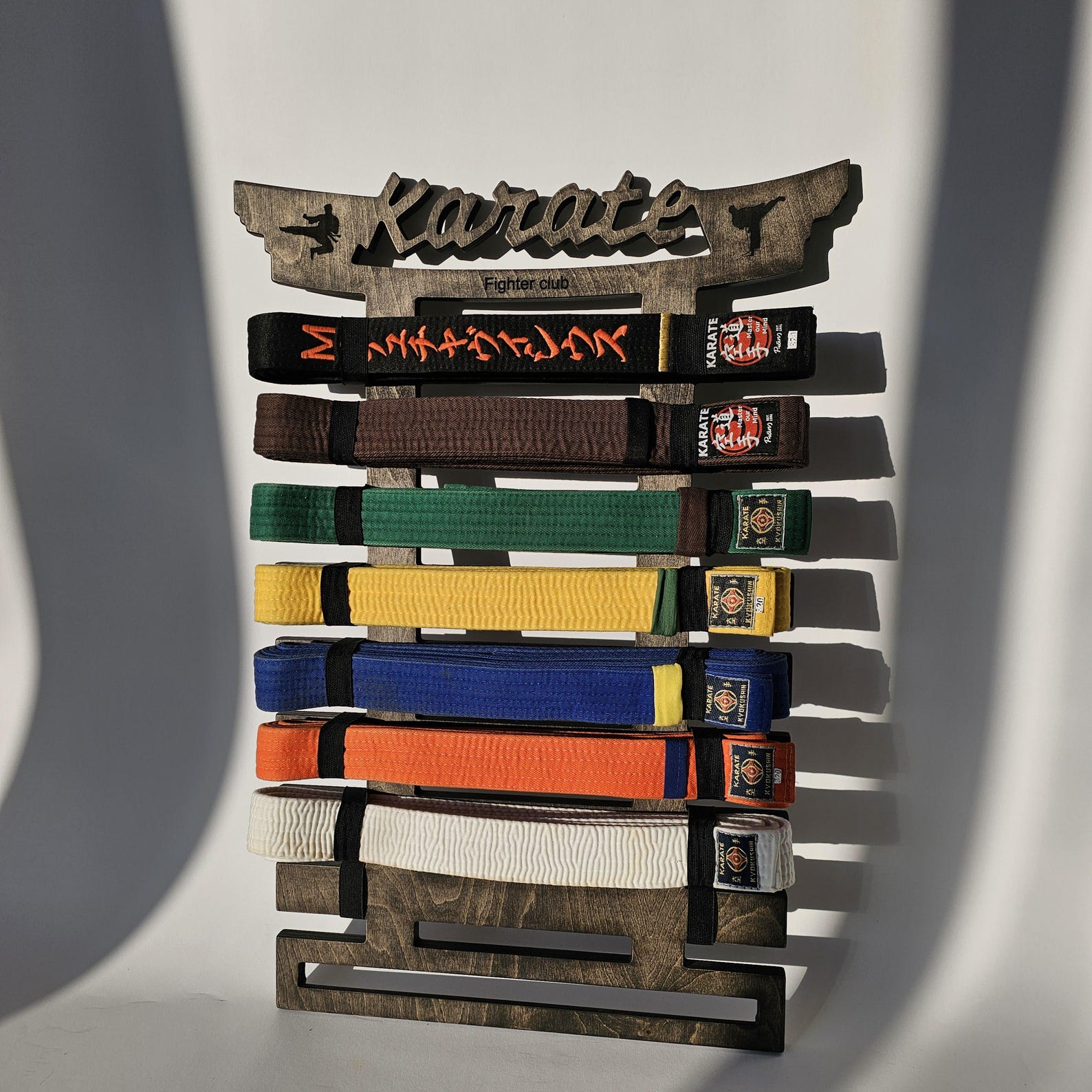 Karate Belt Display, Custom Name Medal Display Taekwondo Belt Rack ...
