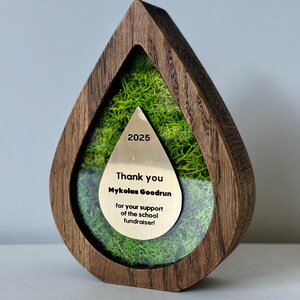 Customizable Drop-shaped Wooden Award Trophy, Unique Stylish Piece - Etsy