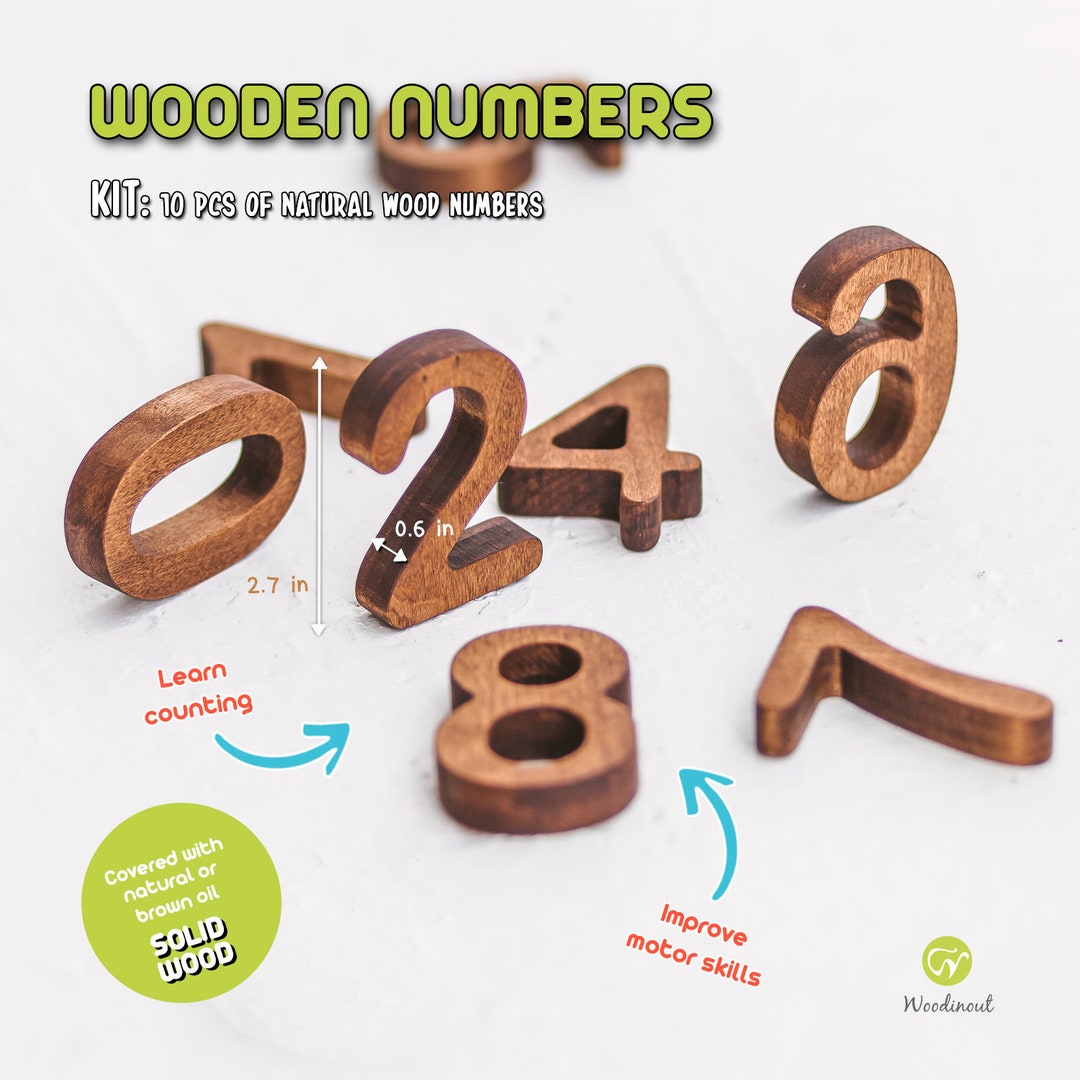 Wooden Numbers Learning Toys - Preschool Gifts for Kids - Montessori ...
