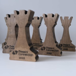 Chess Trophy and Custom Trophy Wooden Award - Engraved Plaque for Chess ...
