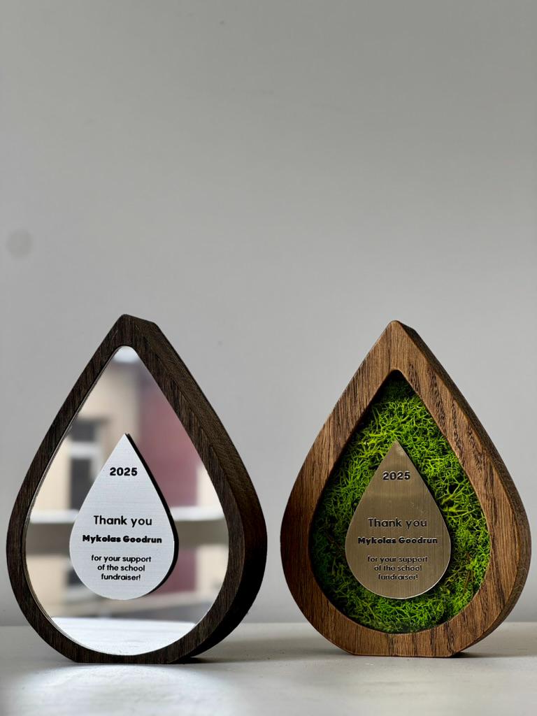 Customizable Drop-shaped Wooden Award Trophy, Unique Stylish Piece - Etsy
