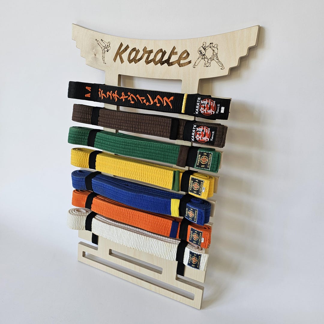 Karate Belt Display, Custom Name Medal Display Taekwondo Belt Rack ...