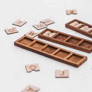 Scrabble Game Board With Alphabet Tiles - Wooden Letters Learning Toys ...