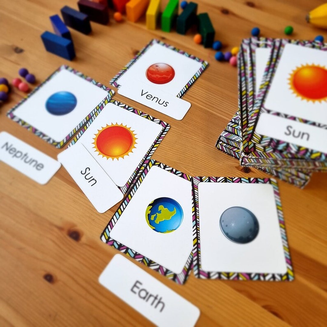 Solar System Flashcards, Planets Printable Flash Cards, Montessori ...