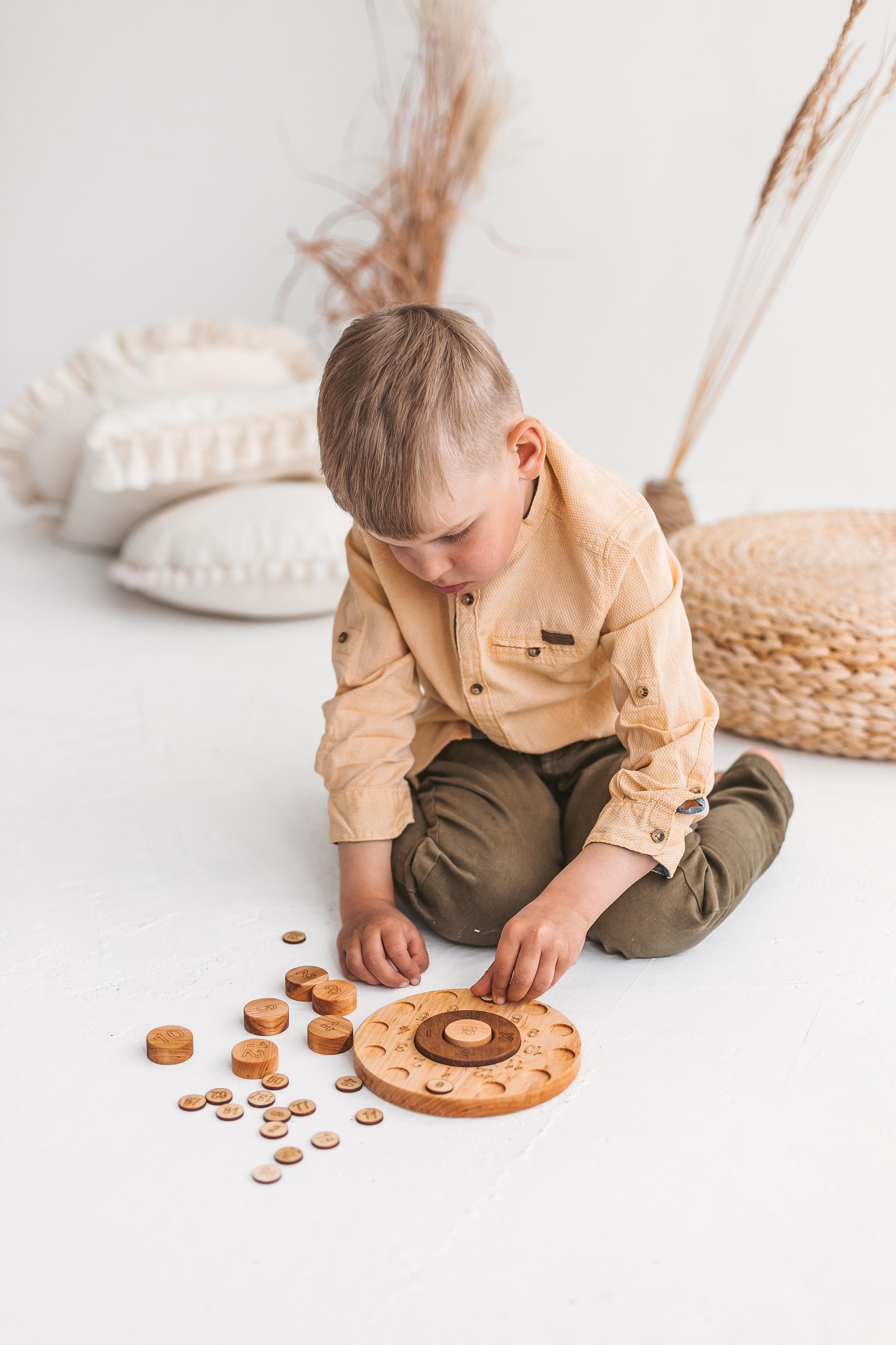 Mathe-Ring für Zahlen und Zählen Holzkreis von Montessori | Etsy