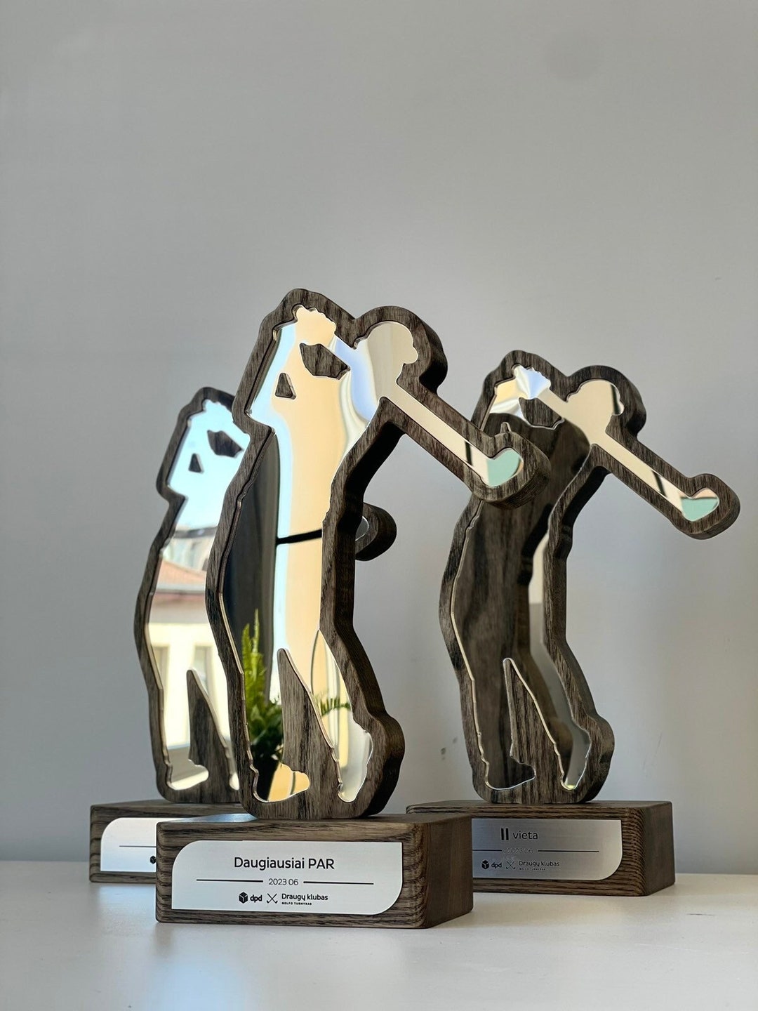 Modern Golf Trophy, Personalised Golf Award, Engraved Custom Plaque ...