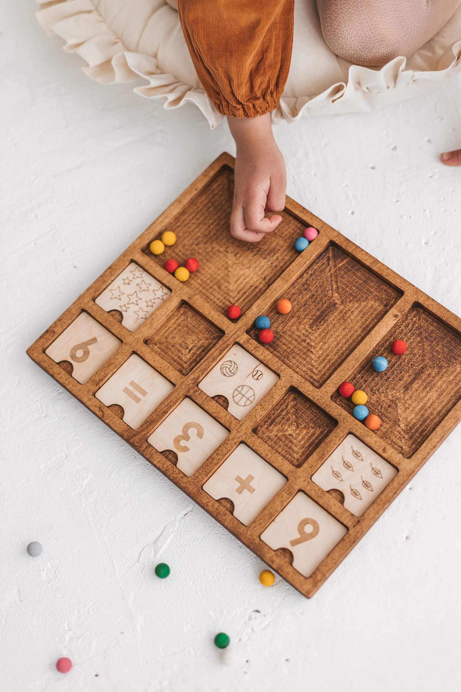 Wooden Math and Counting Tray for Homeschool and Kindergarten | Etsy