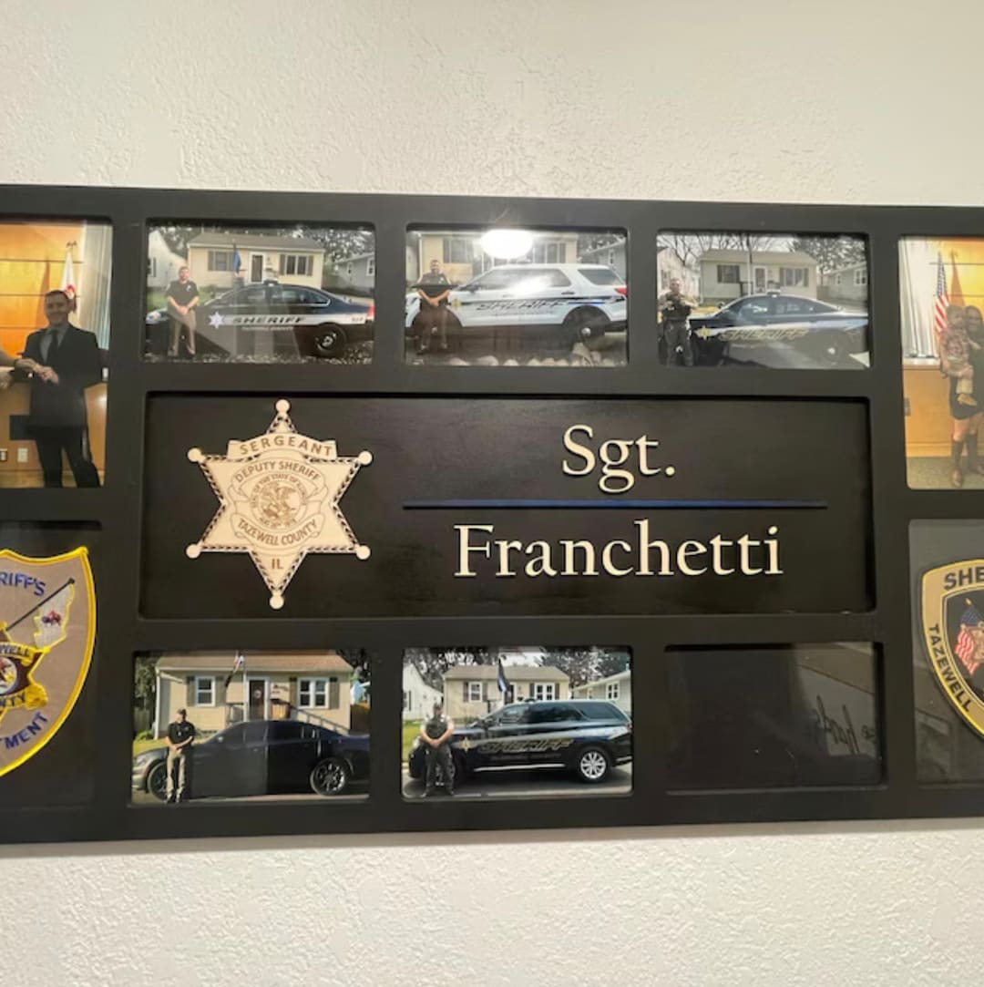 Personalized Frame Promotion Gift, Police Retirement Gifts, Police ...