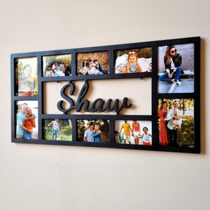 Custom Family Photo Frame Collage, Wooden Multiple Picture Frame With ...