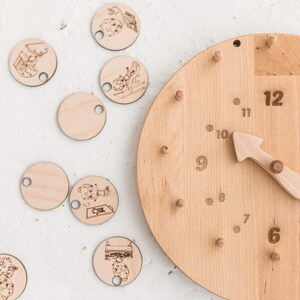 Wooden Daily Planner Routine for Kids - 14 Visual Routine Cards ...